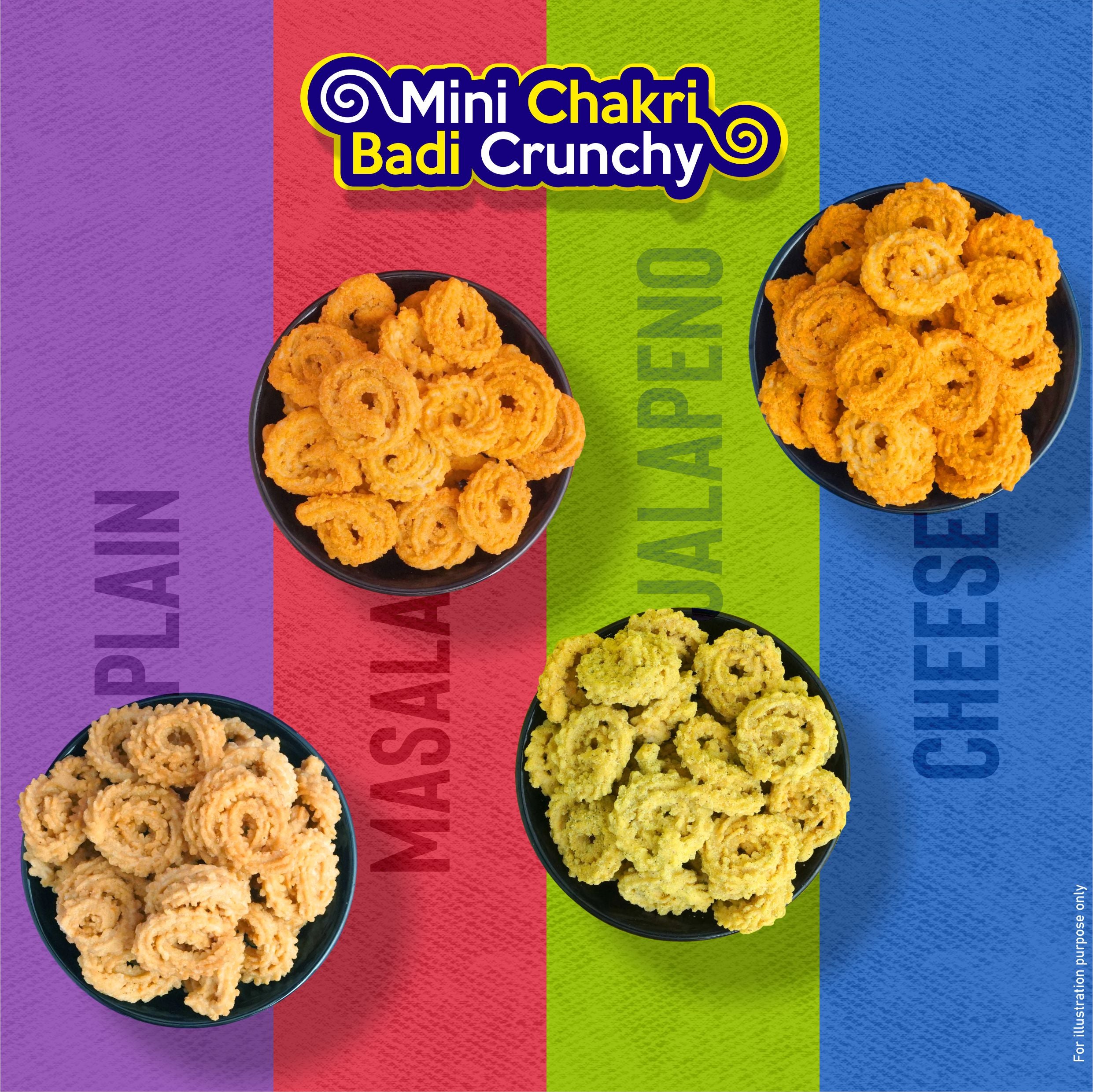 Mini Chakri Combo All Time Classic 4 Flavours (Plain, Masala, Jalapeno ...