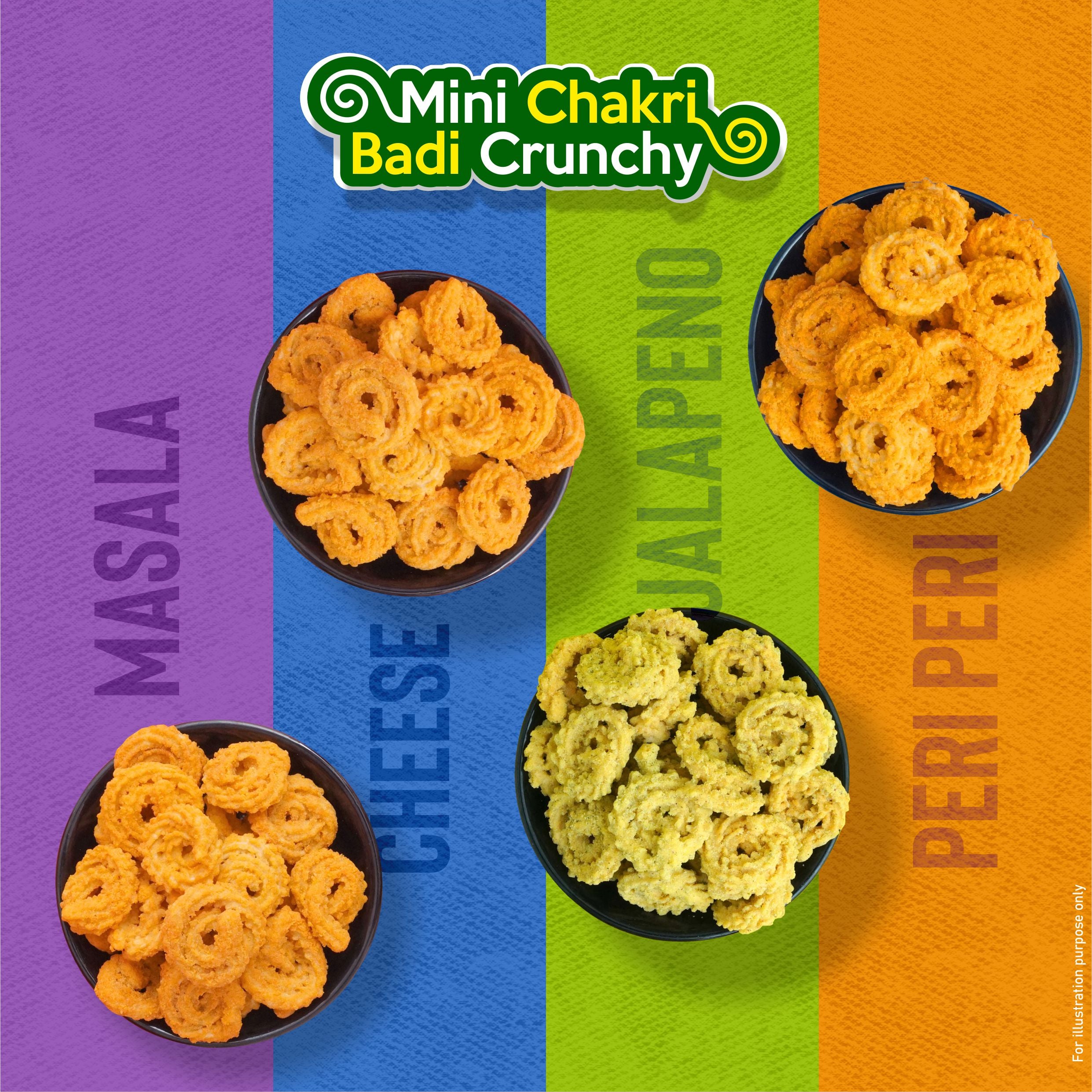 Mini Chakri Combo Super Flavours (Masala, Cheese, Jalapeno, Peri Peri ...