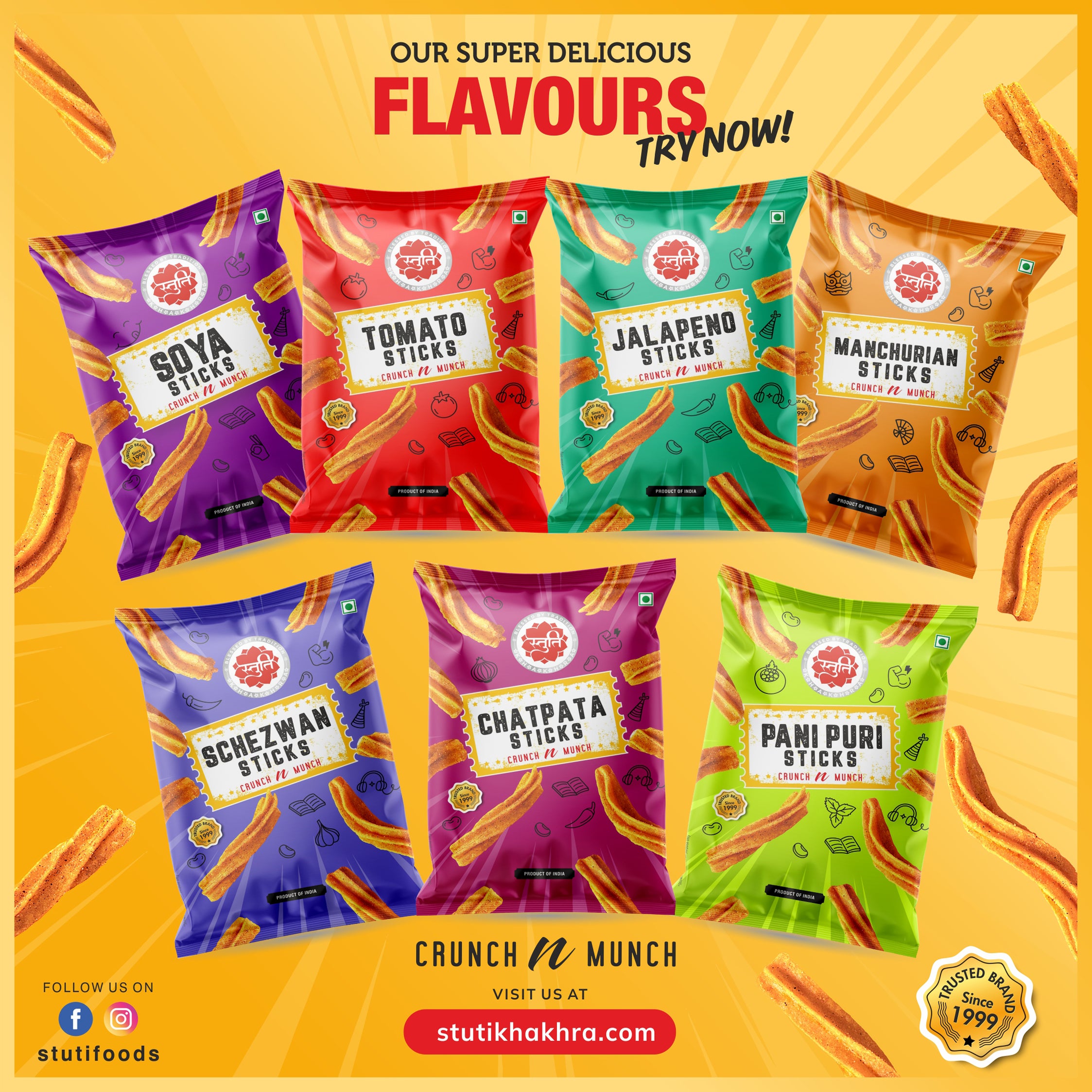 Chatpata Sticks (200g) – Stuti Khakhra