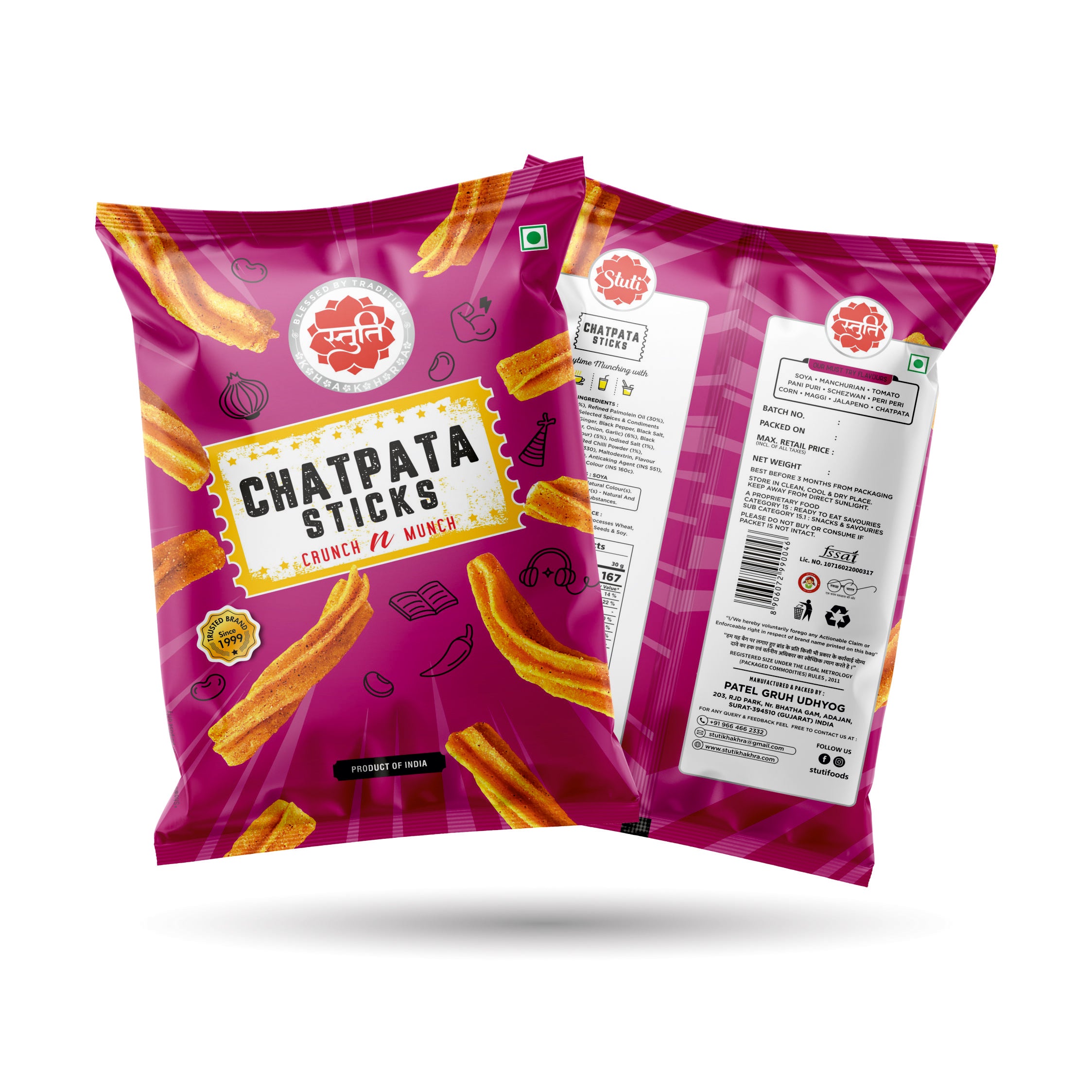 Chatpata Sticks (200g) – Stuti Khakhra